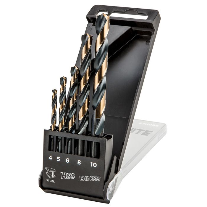 Forets à métaux - Pro-Tec - 124° - Diamètre 4,0 à 10 mm - Jeu de 5 ...