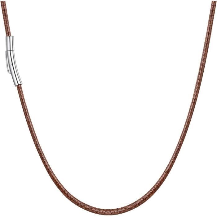 Chaîne Noir Homme 2Mm-3Mm Collier Cordon Fermoir Acier Inoxydable ...