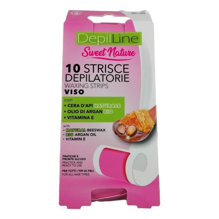 10 Bandes Dépilatoires Epilation Faciale Visage Cire Huile Argan BIO ...