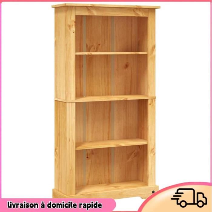 Cocosity Bibliothèque 4 niveaux Gamme Corona Pin mexicain 80x29x150 cm ...