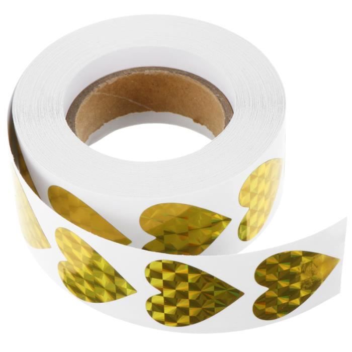 1 ROULEAU DE COEUR COLORÉ AUTOCOLLANTS ÉTIQUETTES personnalisation ...