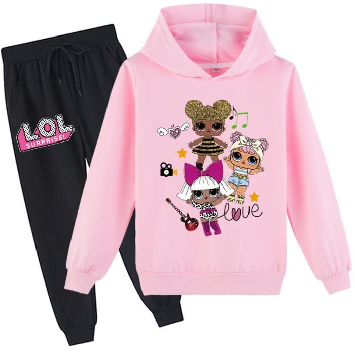 LOL SURPRISE Hoodies Sweat et Pantalon Ensemble Enfants Jogging Rose ...