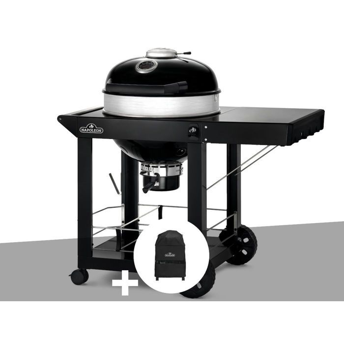 Barbecue à charbon Kettle Pro 57 cm sur chariot + Housse de protection ...