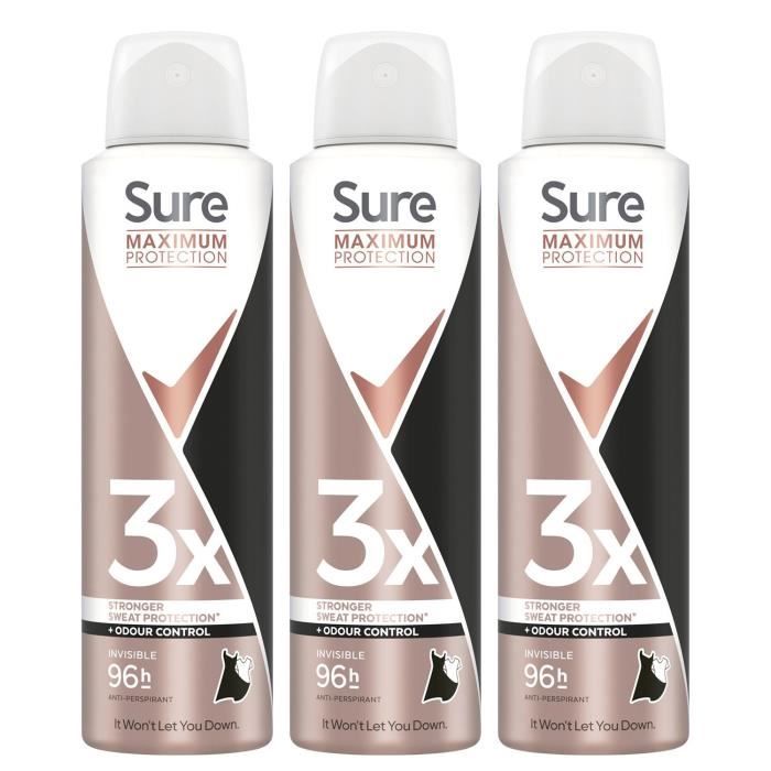 Sure Women Déo anti-transpirant invisible avec protection maximale 96 ...