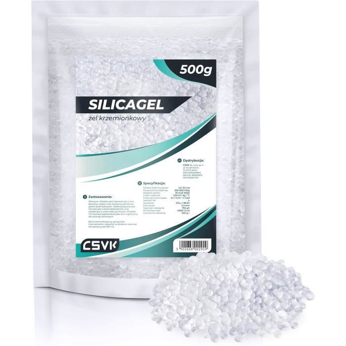 500G Cristaux De Silica Gel Reutilisable Blanc Silica-Gel Sans ...