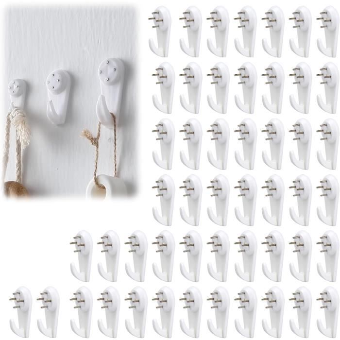 50Pcs Crochet Mural,Accroche Tableau,Plastique Crochets Pour Tableau ...