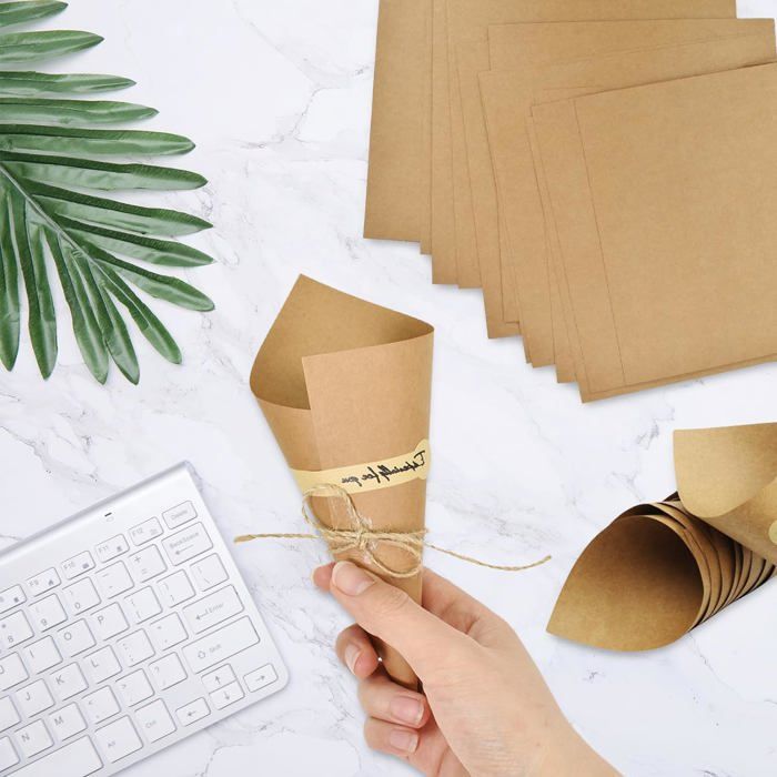 50 Tubes En Papier Kraft Coniques,Cônes De Confettis De Mariage,Cône En ...