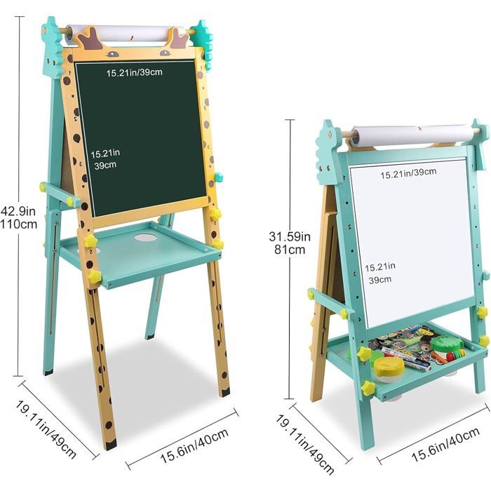 Tableau Enfant 3 en 1 3 en 1 avec Chevalet Magnétique et Accessoires ...