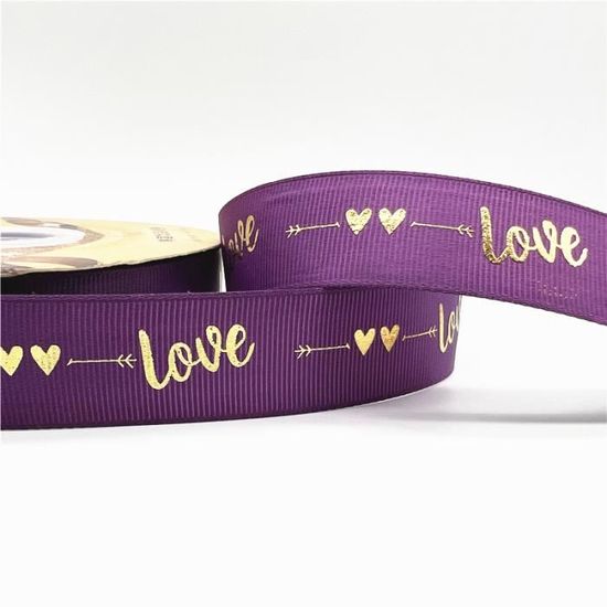 Violet-5yards 1 pouce 25mm ruban gros grain impression ruban d'amour ...