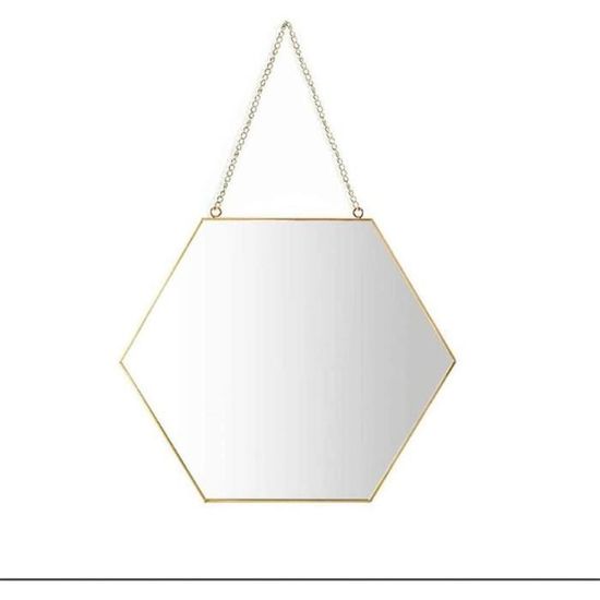 Miroir Miroir de Maquillage Mural, Forme Géométrique Miroir Hexagonal ...