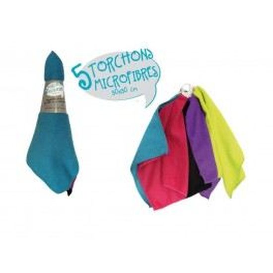 Torchons - ME2135 - 30x30cm - 5 pièces - Microfibres - Couleurs ...
