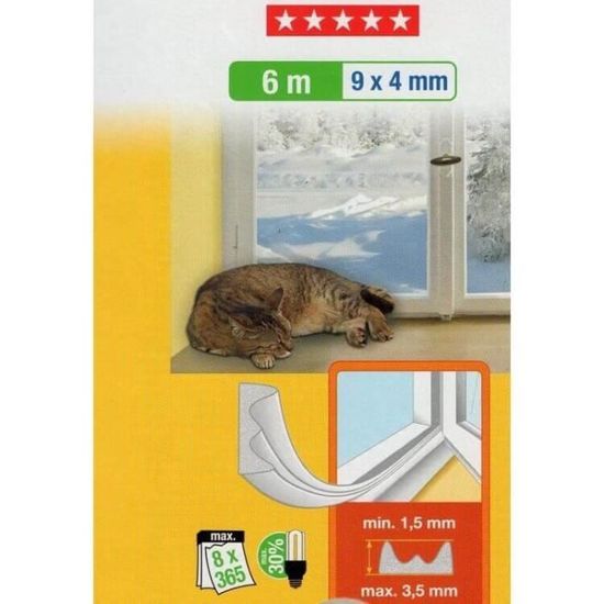 Joint de Calfeutrage pour Fenêtre Type D Blanc Profil E 6m - Cdiscount ...