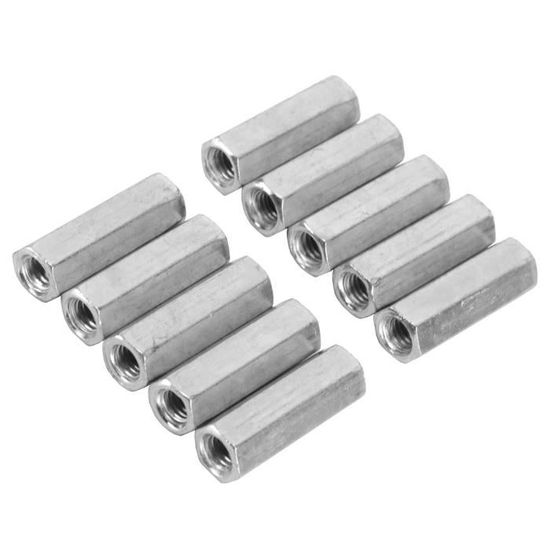 VBESTLIFE Écrous Longues 10pcs Écrou à Tige Longue Hexagonal Douille Écrou Filetées Attaches ...