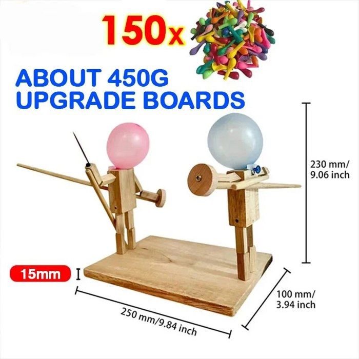 Balloon Battle Game for Adults,Bamboo Man,Bots en bois,Battle Game,Two ...