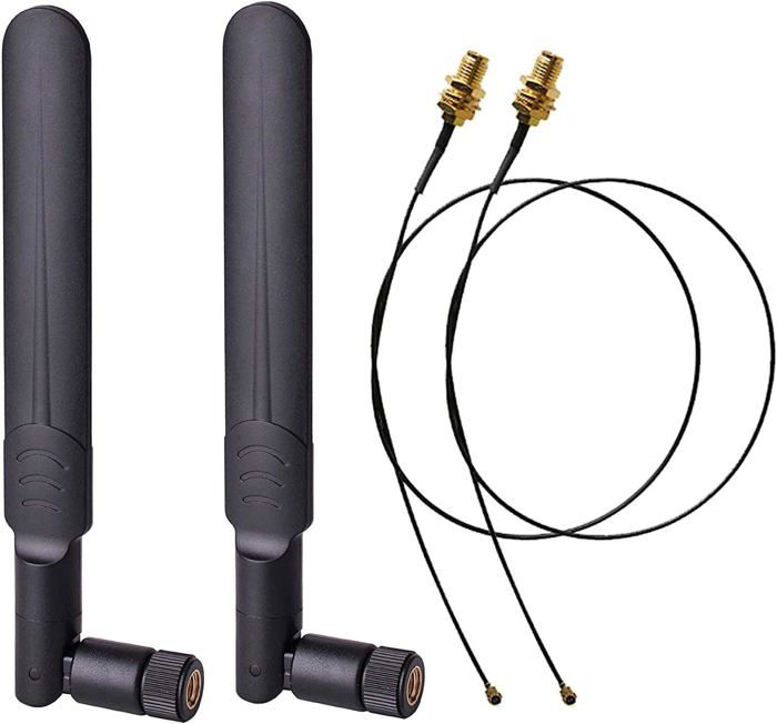 2X8Dbi 2.4/5/5.8Ghz Double Bande Wifi Rp-Sma Antenne + 2Xu.Fl/Ipex Vers ...