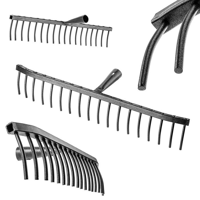 Râteau à pierre KADAX Râteau à terre de jardin en acier 18 dents sans ...