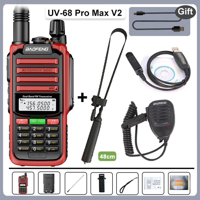 UV-68 Pro Max V2 IP68 étanche talkie-walkie 8800 mah batterie Type C ...