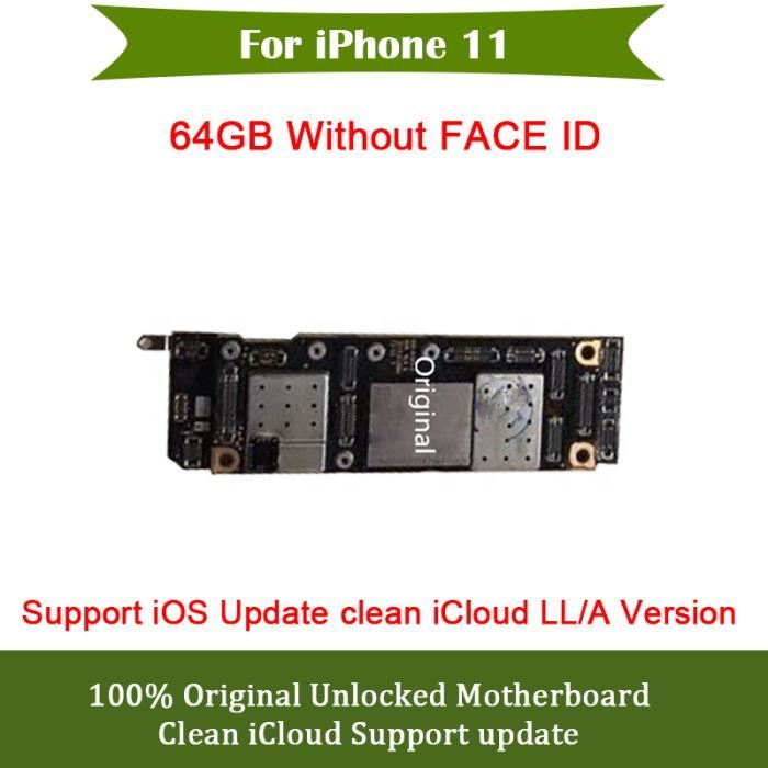 11 64g Pas d'identification faciale-Carte mère originale débloquée pour iPhone 11 Pro avec Face ...