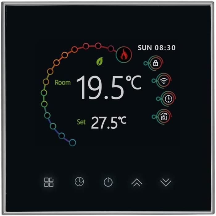 Thermostat Chaudiere Gaz-Eau,Thermostat Connecté Programmable WiFi Filaire Compatible avec Alexa ...