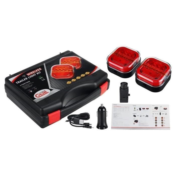 2x LED Feux Arrières Homologué Magnétique Sans Fil Indicateur Dynamique ...