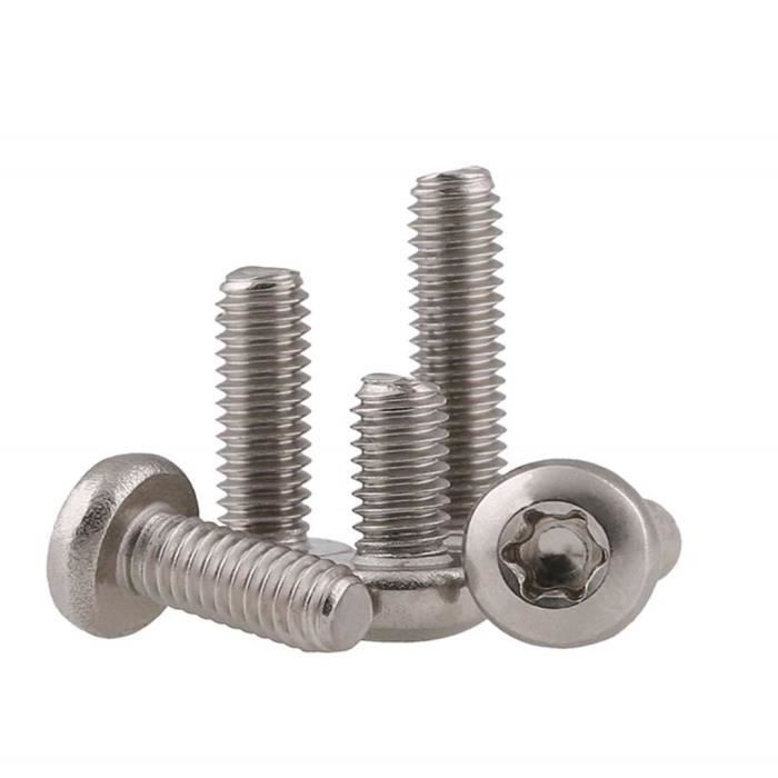 Vis Inox M4 Vis À Tête Ronde Boulon Vis À Tête Bombée Torx, M4×20Mm,50 ...