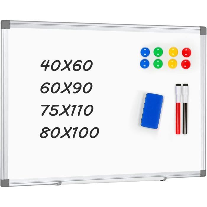 Tableau blanc magnétique effaçable à sec pour mur, 40 x 60 cm, tableau ...