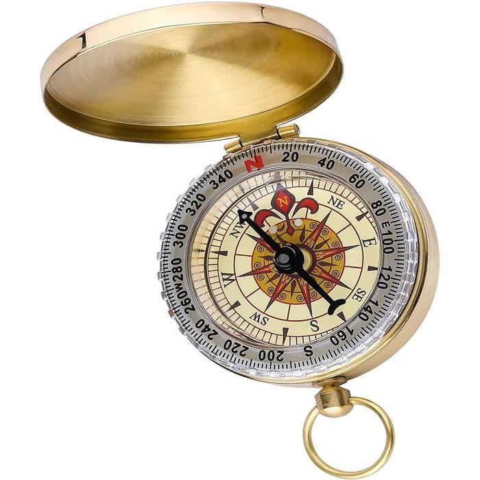 Compass Portable en Métal Boussole,Boussole étanche en Laiton,Boussole ...