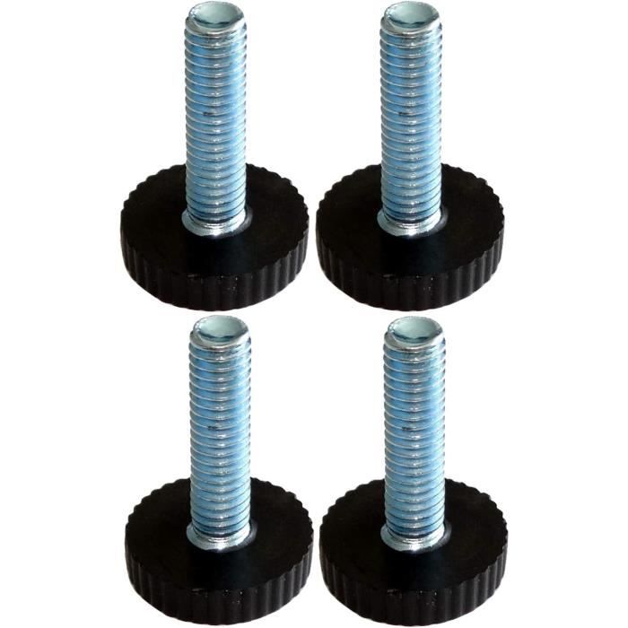 : Pieds vérin de meuble réglable ajustable noir M6 à visser Ø18 H27mm ...