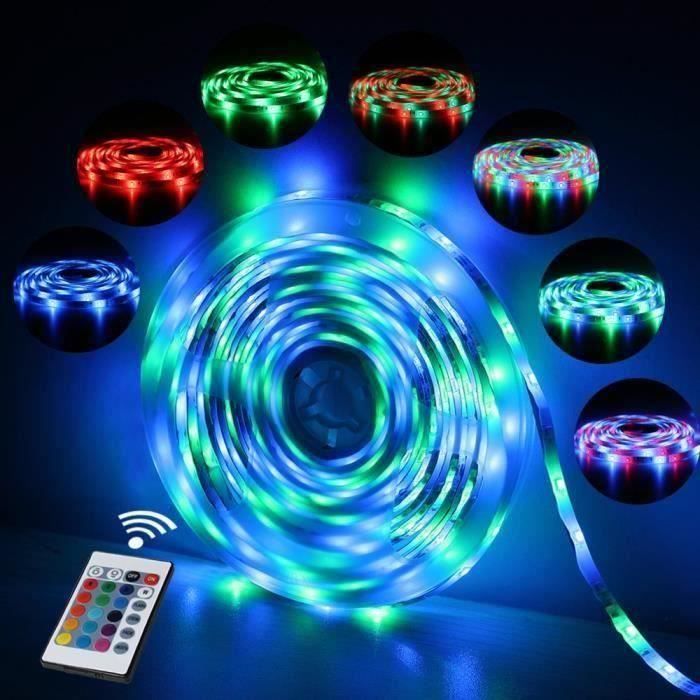Ruban LED Etanche 5M 2835 RGB Bande Lumineuse Flexible avec 300 Leds ...