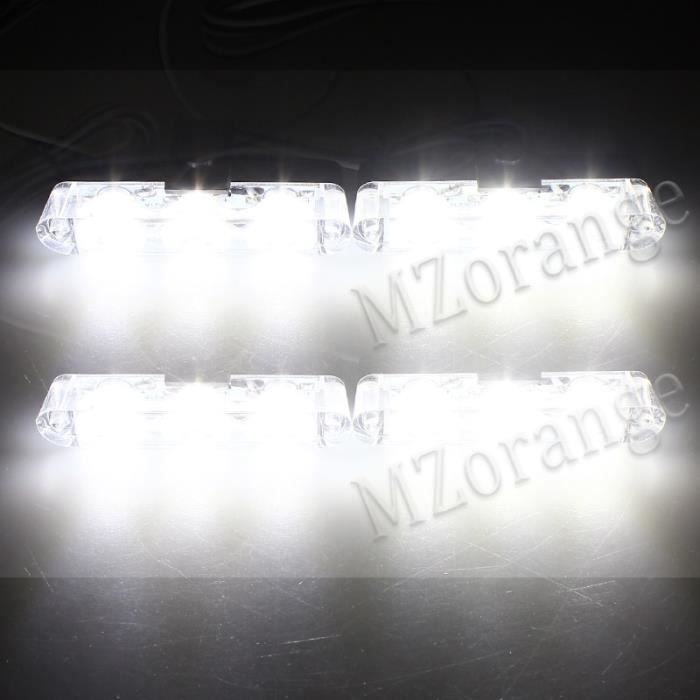 Lampe stroboscopique à 4x3 LED 12V, lumière d'avertissement d'urgence ...