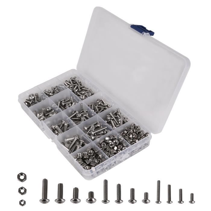 Kit de vis et écrous hexagonaux M3/M4/M5 en acier inoxydable 304 avec ... Kit de vis et écrous hexagonaux M3/M4/M5 en acier inoxydable 304 avec ...