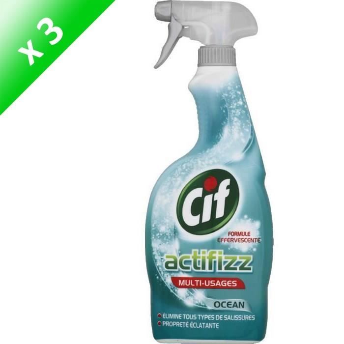 CIF Lot de 3 nettoyants multi-usages Actifizz Ocean - Pistolet de 750 ...