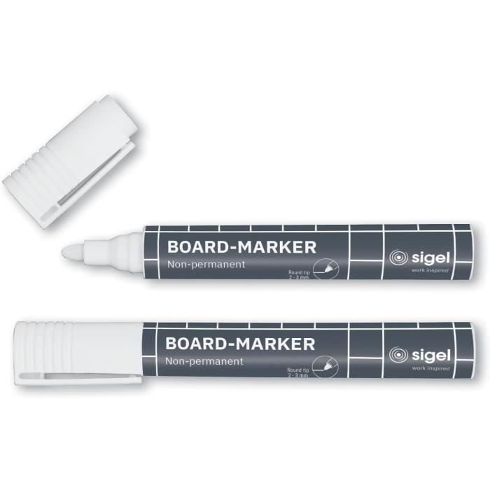 Ba715 Lot De 2 Marqueurs Pour Tableaux En Verre Foncé Ou Miroir ...