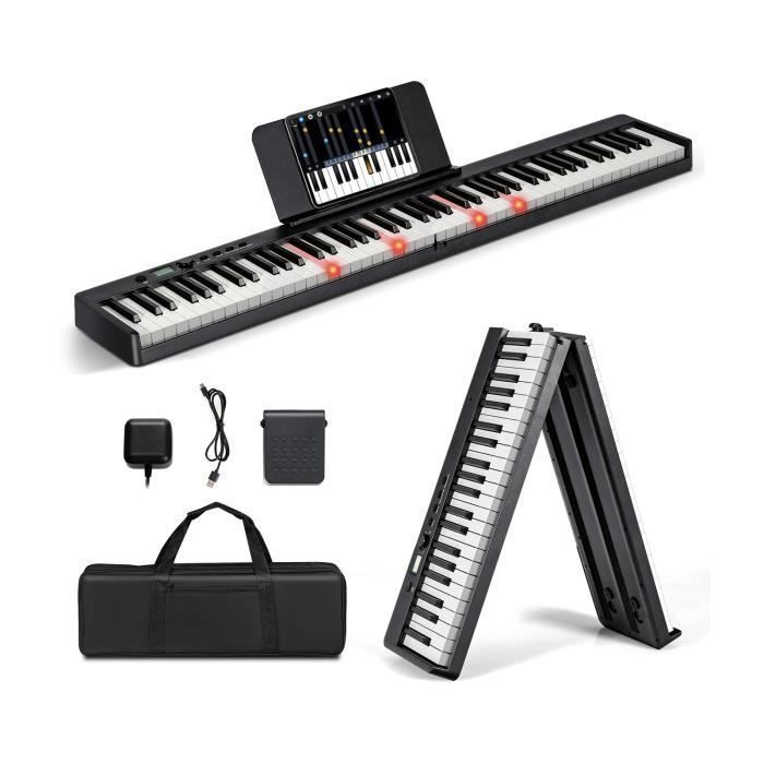 Clavier Musical Electronique 88 Touches Pliable COSTWAY-APP Bluetooth ...