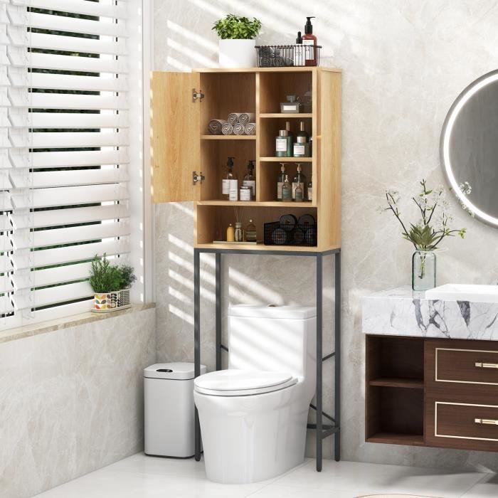 COSTWAY Meuble WC au-Dessus des Toilettes en Rotin, avec Portes et ... COSTWAY Meuble WC au-Dessus des Toilettes en Rotin, avec Portes et ...
