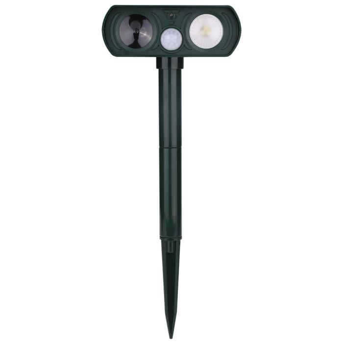 Drfeify Répulseur d'animaux solaire Capteur de mouvement extérieur PIR ...