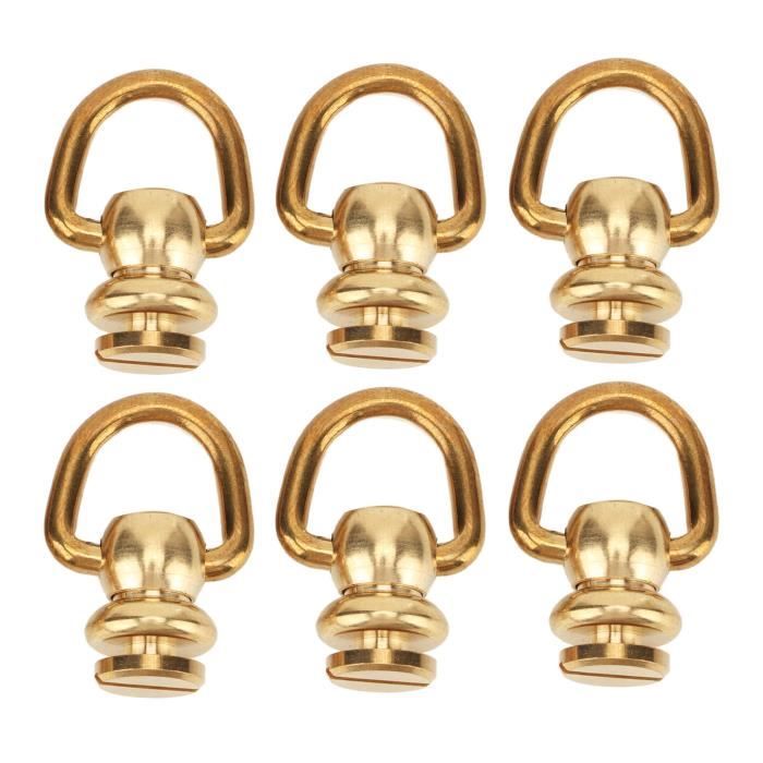 HURRISE Rivets en cuir 12 Ensembles D Anneau Goujon Vis Or Laiton Métal ...