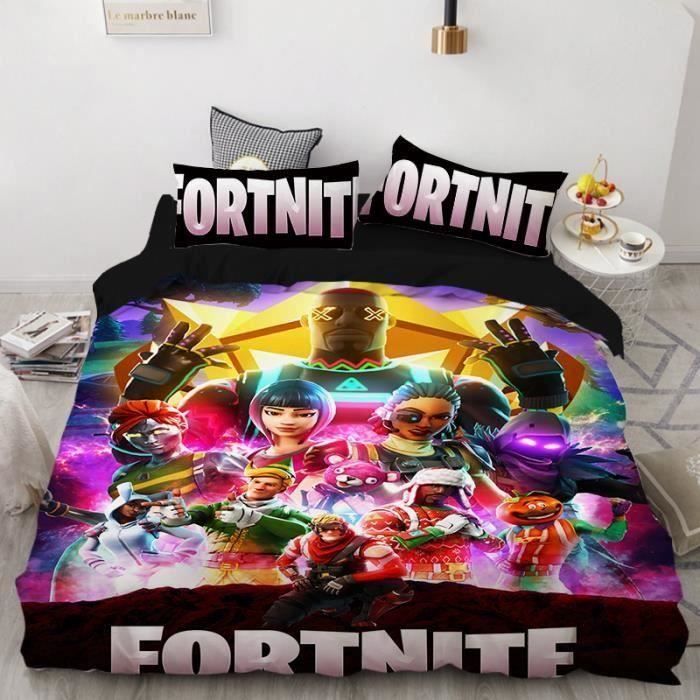 Parure de lit Fortnite 3D effet 200*200cm 3 pieces fermeture éclair 1 ...