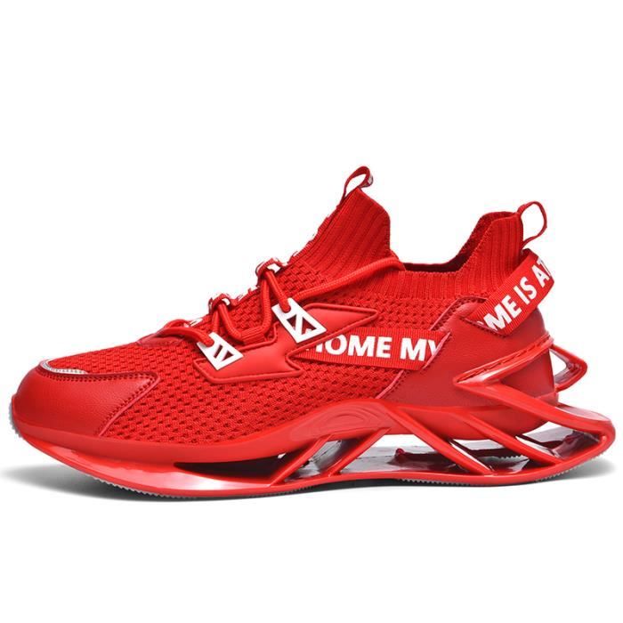 Basket Homme Chaussures Sport Masculines Respirante Chaussure Rouge ...