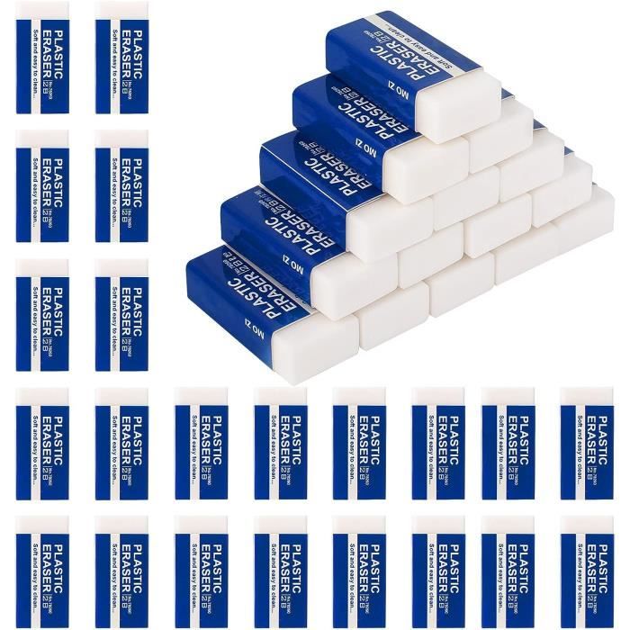 Gomme Douce et Durable, 40 Pcs Gommes Blanches en Plastique Ont un Bon ...