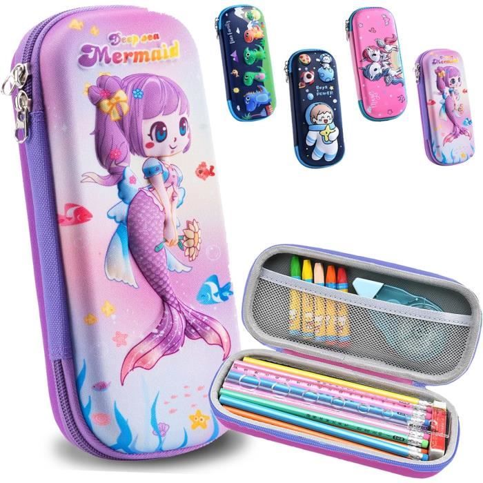 YOUYIKE Trousse Enfant Sirène, 3D Trousse Scolaire Fille, Portable ...