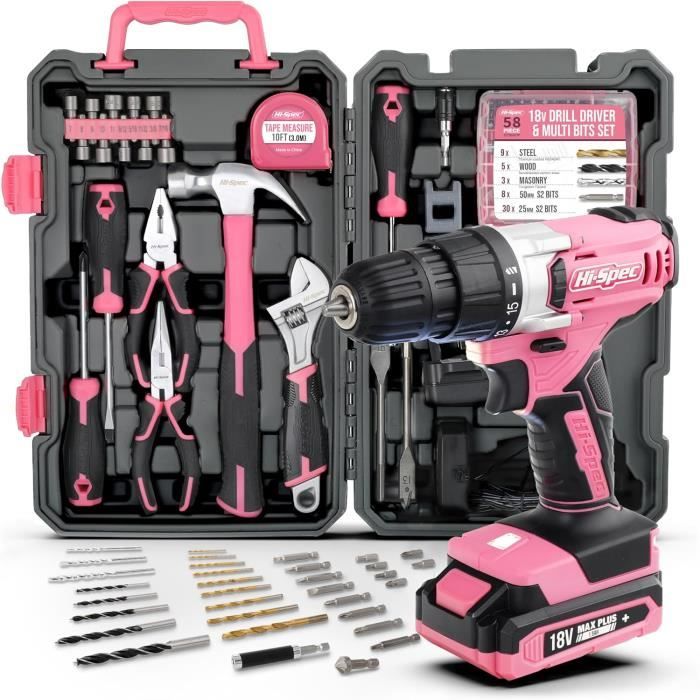 Hi-Spec perceuse-visseuses Multifonction Sans Fil 18 V avec Outils de ...