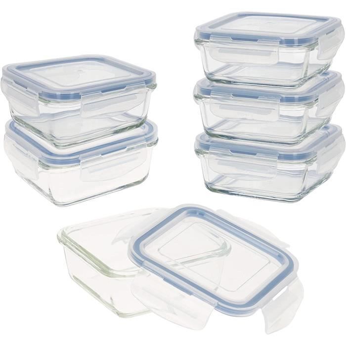 AKTIVE - Lot de 6 récipients hermétiques en Verre, Tupper Verre adapté ...
