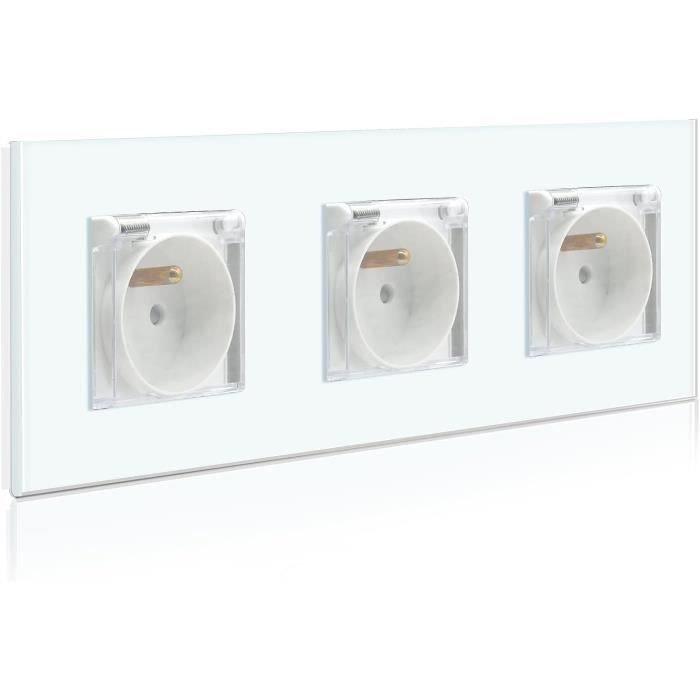Prise Murale Avec Capot De Protection,16A Triple Prises De Courant ...