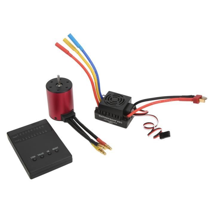 Zerone Carte de programmation ESC S3650 4300KV Moteur Brushless Étanche + 60A Brushless ESC T ...