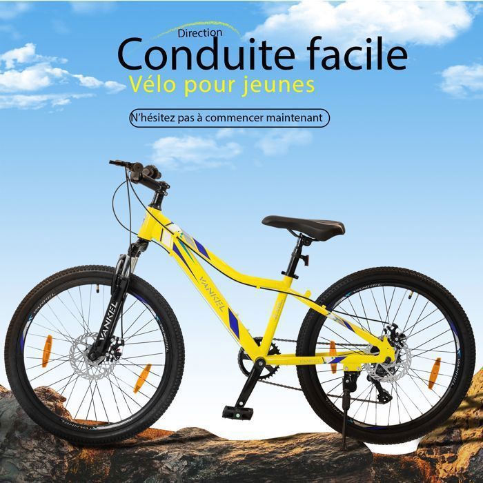 VANKEL Vélo Enfant 24 Pouces – Vélo de Montagne Garçon/Fille 8 à 12 Ans ...