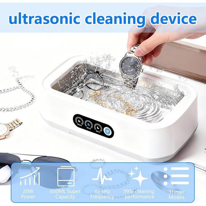 Neteur Ultrasons 650ml Netant lunettes 49KHz Neteur Ultrason Lunettes ...