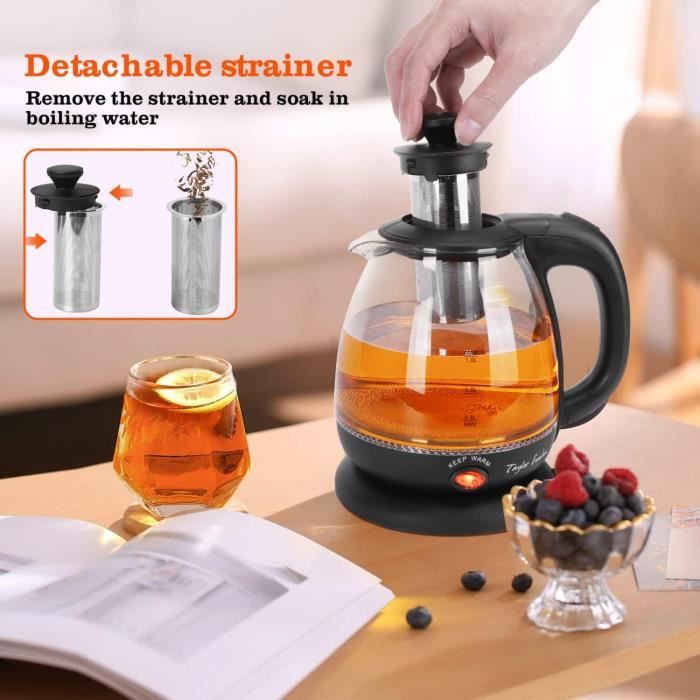 Abel - Bouilloire en verre 0% BPA de 1L et 2200W, Bouilloire électrique avec éclairage LED et ...