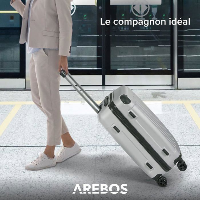 AREBOS Valise de Voyage, Set de 4 valises I Coque Rigide ABS I Trolley ...
