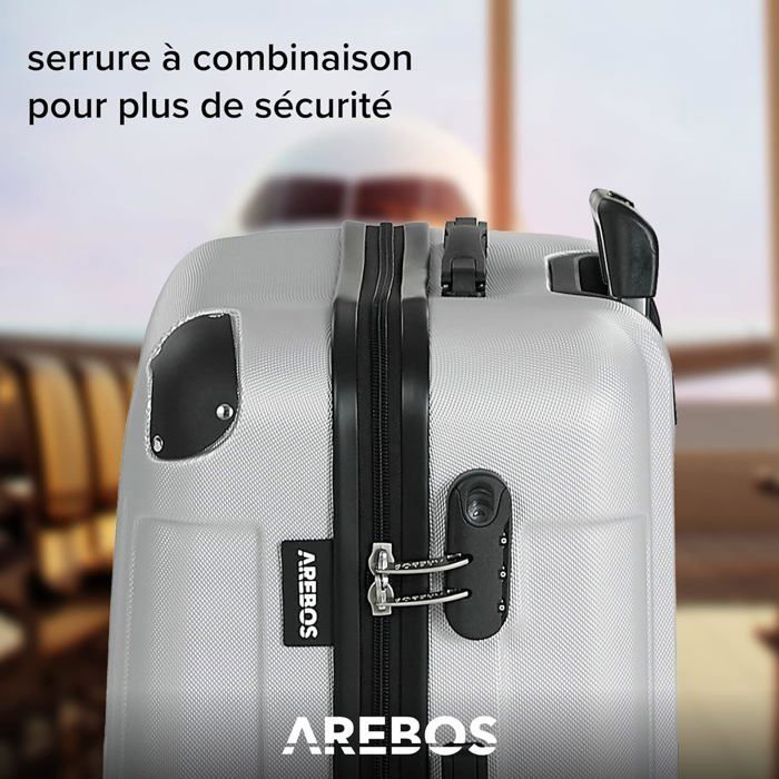 AREBOS Valise de Voyage, Set de 4 valises I Coque Rigide ABS I Trolley ...